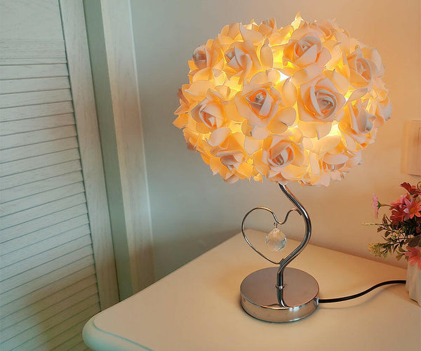 10 Romantic Ways Yellow Roses and Silver Base Red Rose Night Lights ...